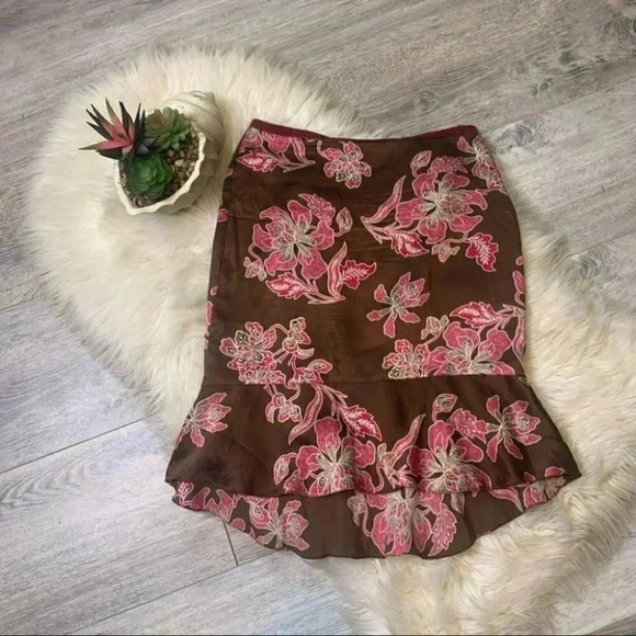 The Limited | Skirts | Vintage 9s Or 00s Y2k The Limited Silk Ruffle ...